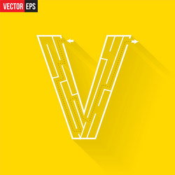 Letter v shape maze labyrinth with one way Vector Image