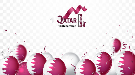 National qatar day celebrations with balloons Vector Image