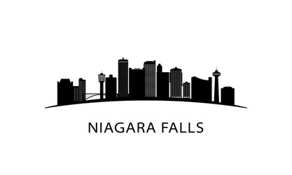 Niagara falls skyline linear style editable Vector Image