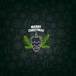Pattern with christmas logo merry Royalty Free Vector Image