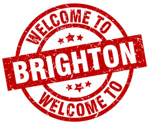 Welcome to brighton red stamp Royalty Free Vector Image