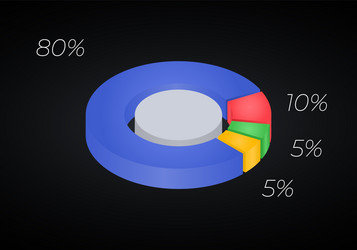 3d donut chart infographic concept with ten Vector Image
