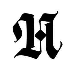 Letter n in the gothic style old alphabet Vector Image