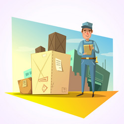 Warehouse retro cartoon Royalty Free Vector Image