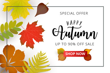 Autumn season advertising banner falling Vector Image