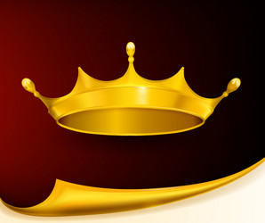 Golden crown logo sign Royalty Free Vector Image