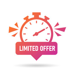 Limited offer icon in flat style promo label Vector Image