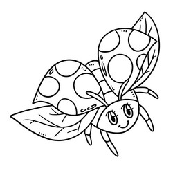 Spring ladybug isolated coloring page for kids Vector Image
