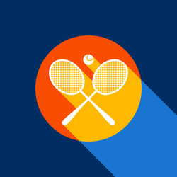 Two tennis racket with ball sign white Royalty Free Vector