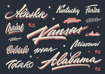 Florida usa state textured lettering Royalty Free Vector