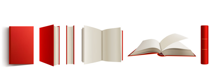 Realistic red book Royalty Free Vector Image - VectorStock