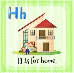 Flashcard letter h is for house Royalty Free Vector Image