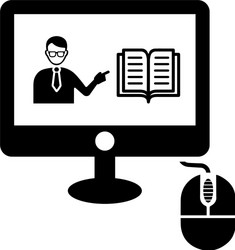 Online education elearning icon black graphics Vector Image