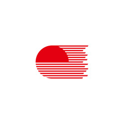 Sun shine red japan style motion logo Royalty Free Vector