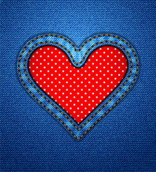 Jeans background and heart with zipper Royalty Free Vector