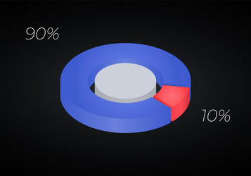 3d donut chart infographic concept with two Vector Image