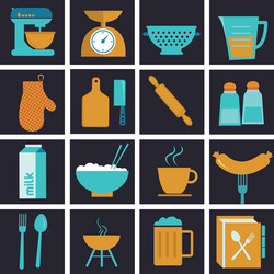 Food and cooking icons Royalty Free Vector Image