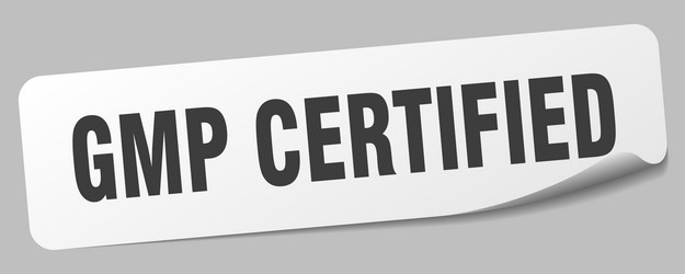 Gmp certified sticker label Royalty Free Vector Image