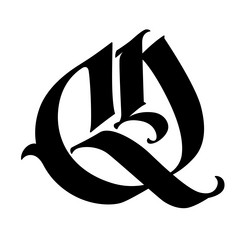 Letter q in gothic style alphabet symbol Vector Image