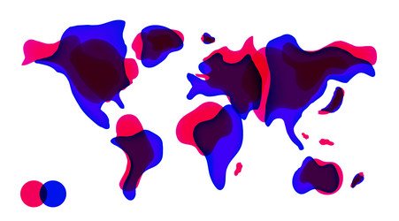 Abstract world map from splash of watercolors Vector Image