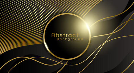Abstract gold line banner on black background Vector Image