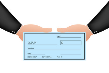 Blank check financial payment chequebook Vector Image