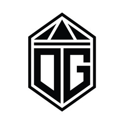 Dg logo monogram hexagon shape with triangle Vector Image
