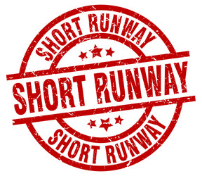 Square grunge red short runway stamp Royalty Free Vector