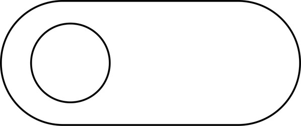 Toggle switch white color path icon Royalty Free Vector