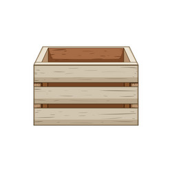 Timber wooden crate cartoon Royalty Free Vector Image