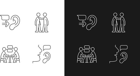Verbal and nonverbal communication light dark Vector Image
