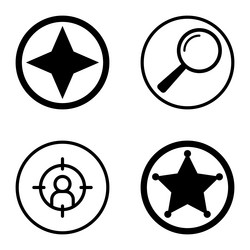 Circles1-2 flat icon set isolated on white Vector Image
