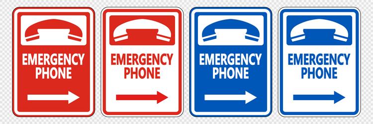 Call 911 sign on transparent background Royalty Free Vector