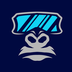 Funny funky monkey line pop art logo colorful Vector Image