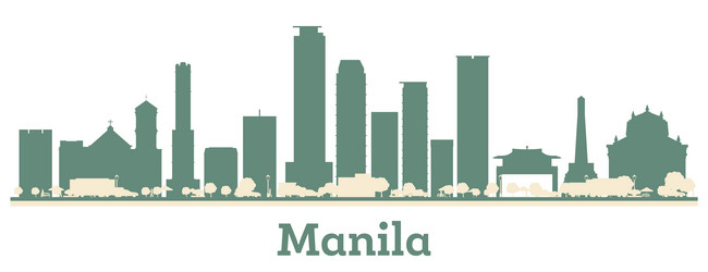 Manila philippines city skyline Royalty Free Vector Image
