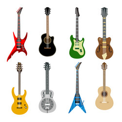 Acoustic and electric guitars Royalty Free Vector Image
