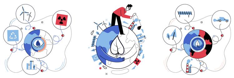 Carbon emissions the rise Royalty Free Vector Image