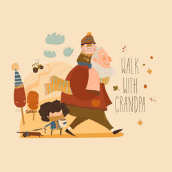 Cute grandfather cartoon Royalty Free Vector Image