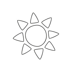 Hand drawn linear of sun Royalty Free Vector Image
