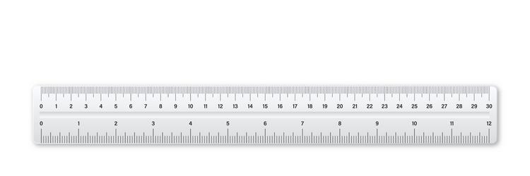 Realistic plastic ruler with measurement scale Vector Image