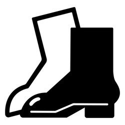 Symbol wear foot protection sign isolate on white Vector Image
