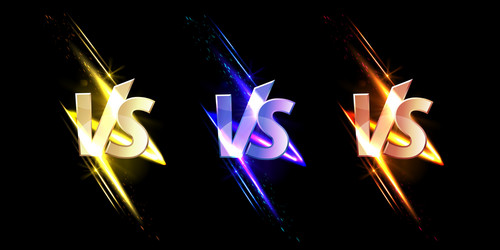 Versus vs signs with glow sparks combat symbols Vector Image
