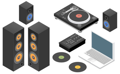 Dj icons Royalty Free Vector Image - VectorStock