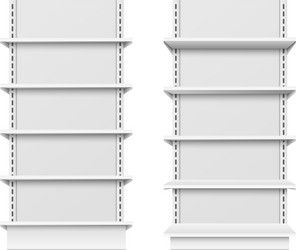 Empty store shelves mockup with blank retail Vector Image