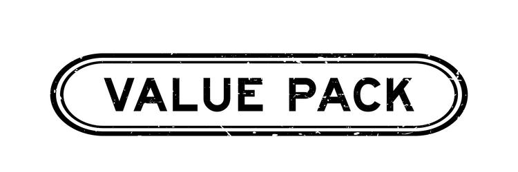 Grunge blue value pack word rubber seal stamp Vector Image