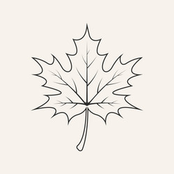 Maple leaf line art logo design Royalty Free Vector Image