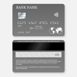 Credit card front and back side Royalty Free Vector Image