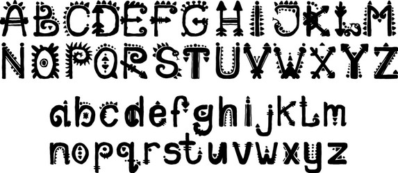 African culture alphabet black color Royalty Free Vector