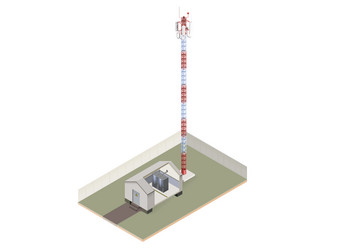 Base station mobile data tower telecommunication Vector Image