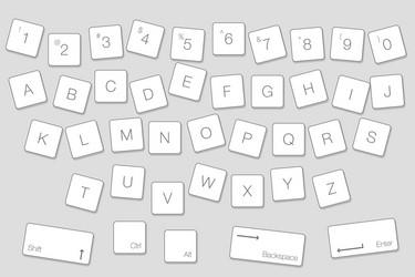 Keyboard computer letter keys isolated white Vector Image